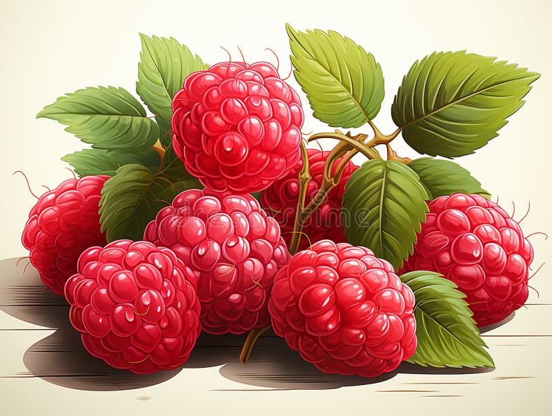 Vector Illustration of Raspberry Stock Illustration - Illustration of ...