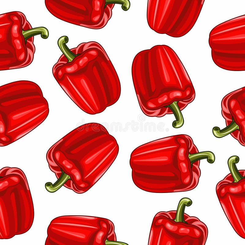 Pepper pattern stock vector. Illustration of fresh, pattern - 50457348