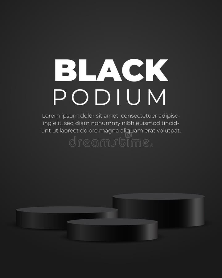 Realistic Black Podium on Gradient Background Stock Illustration ...