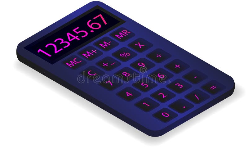 Vector Drawing Black Calculator on a White Background Stock Vector ...