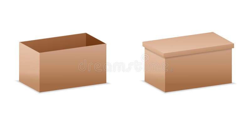 Vector Illustration. Realistic 3D Cardboard Box Stock Vector ...
