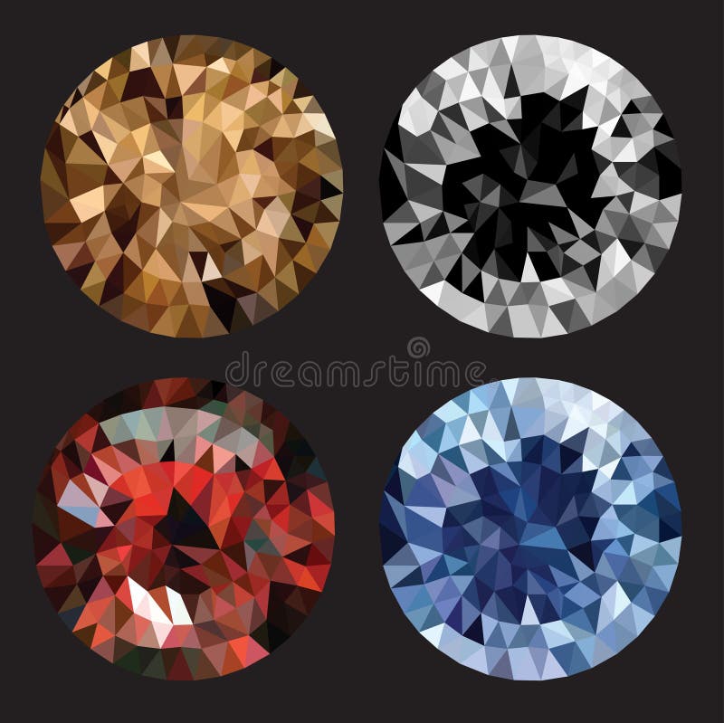 Vector Illustration of a Realistic Diamond Set Stock Vector ...