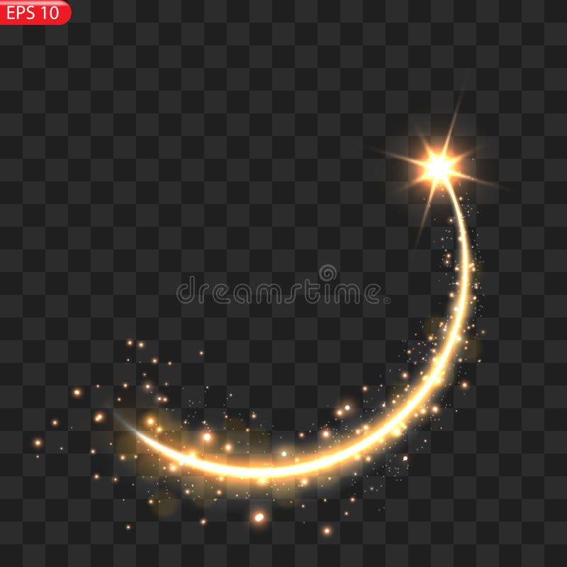 Vector Illustration of Realistic Falling Comet. Isolated Transparent ...