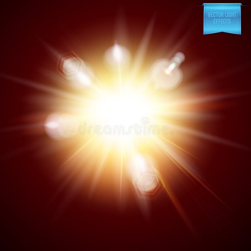 Vector Illustration of Realistic Fiery Explosive Burst Light Effect ...