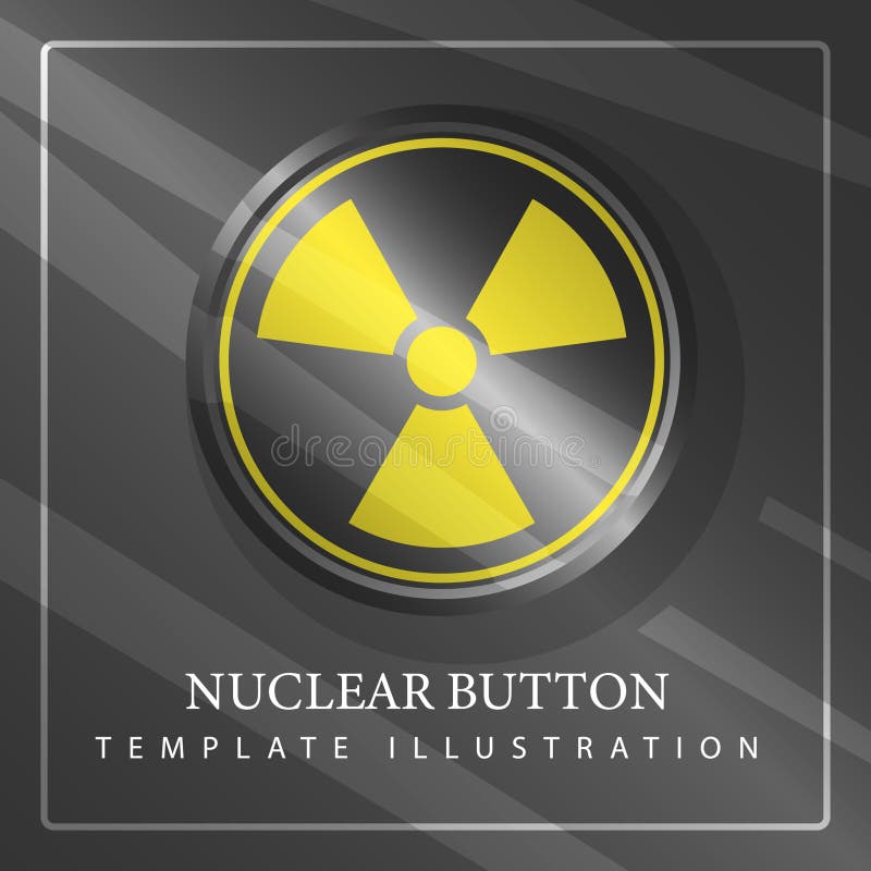 Realistic Nuclear Weapon Button. Modern Metallic Gradient Design ...