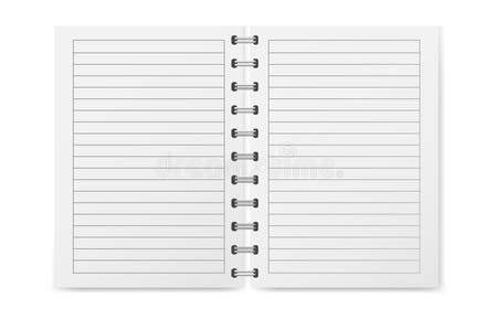 Vector Illustration of a Realistic Open Exercise Book with a Sil Stock ...