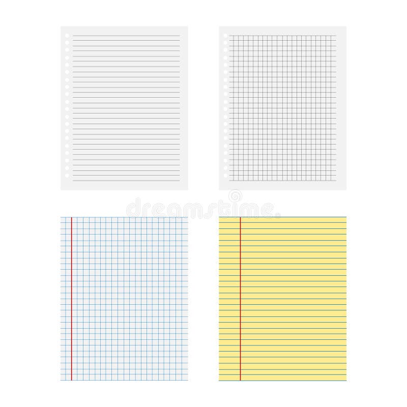 Exercise Book Paper Page Lines Stock Illustrations – 451 Exercise Book ...