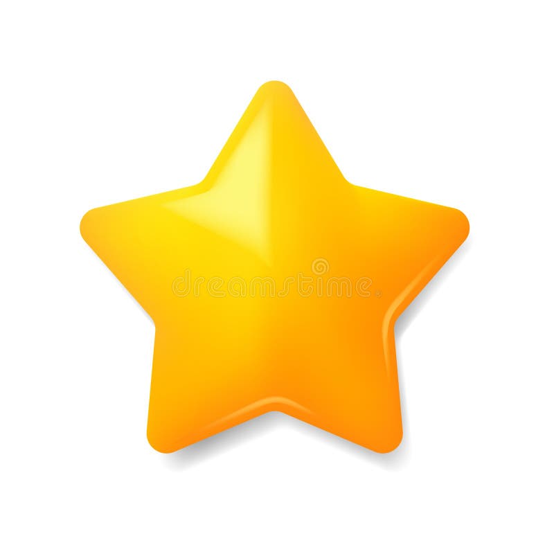 Vector Illustration of Realistic Star Shape with Highlight and Shadow ...