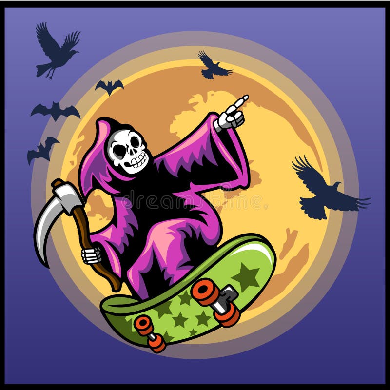 Reaper Fly in Front of the Moon Stock Vector - Illustration of grim ...