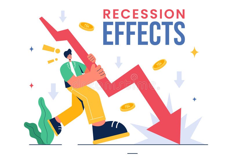Vector Illustration of Recession Effects Showing the Impact on Economic ...