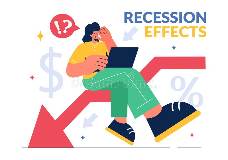 Vector Illustration of Recession Effects Showing the Impact on Economic ...