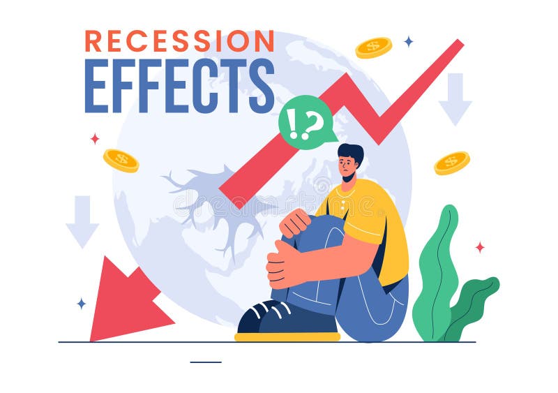 Vector Illustration of Recession Effects Showing the Impact on Economic ...