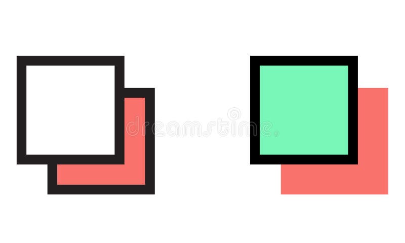 Vector Illustration of Rectangular Stroke with Colored Fill Stock ...