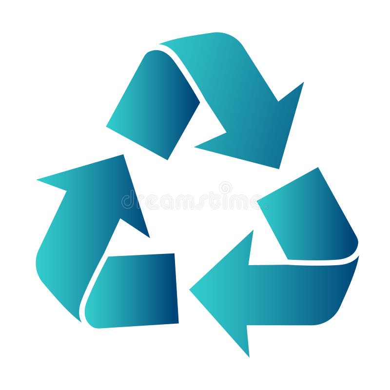 Vector Illustration of Recycling Symbol, Blue Stock Illustration ...