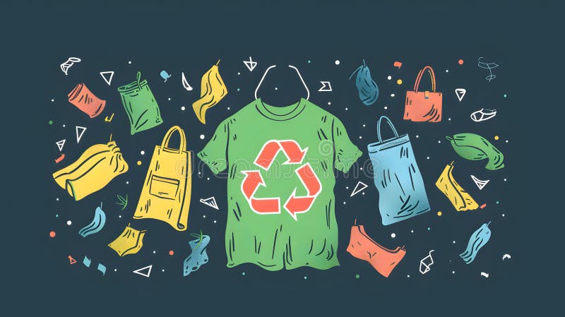 Vector Illustration of a Recycling Symbol on a Green T-shirt Stock ... Vector Illustration of a Recycling Symbol on a Green T-shirt Stock ...