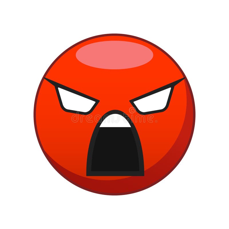 Vector Illustration of a Red Angry Face. Stock Vector - Illustration of ...