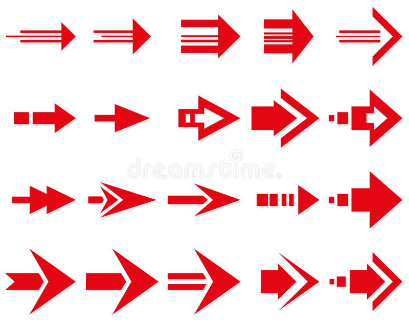 Red arrows vector stock illustration. Illustration of interface - 122399517