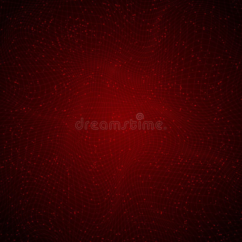 Vector Illustration Red Background with Dynamic Waves with Dust Stock ...