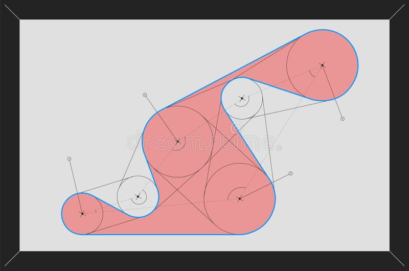 Vector Illustration. Red and Blue Geometric Shapes with Circles and ...