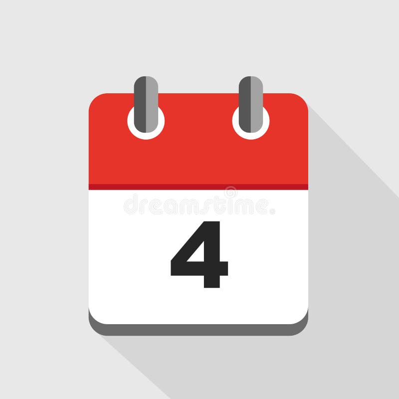 Vector Illustration of Red Calendar 4 Icon Stock Vector - Illustration ...