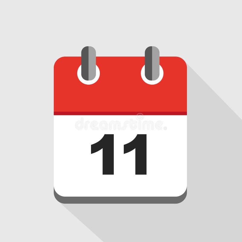 Vector Illustration of Red Calendar 11 Icon Stock Vector - Illustration ...