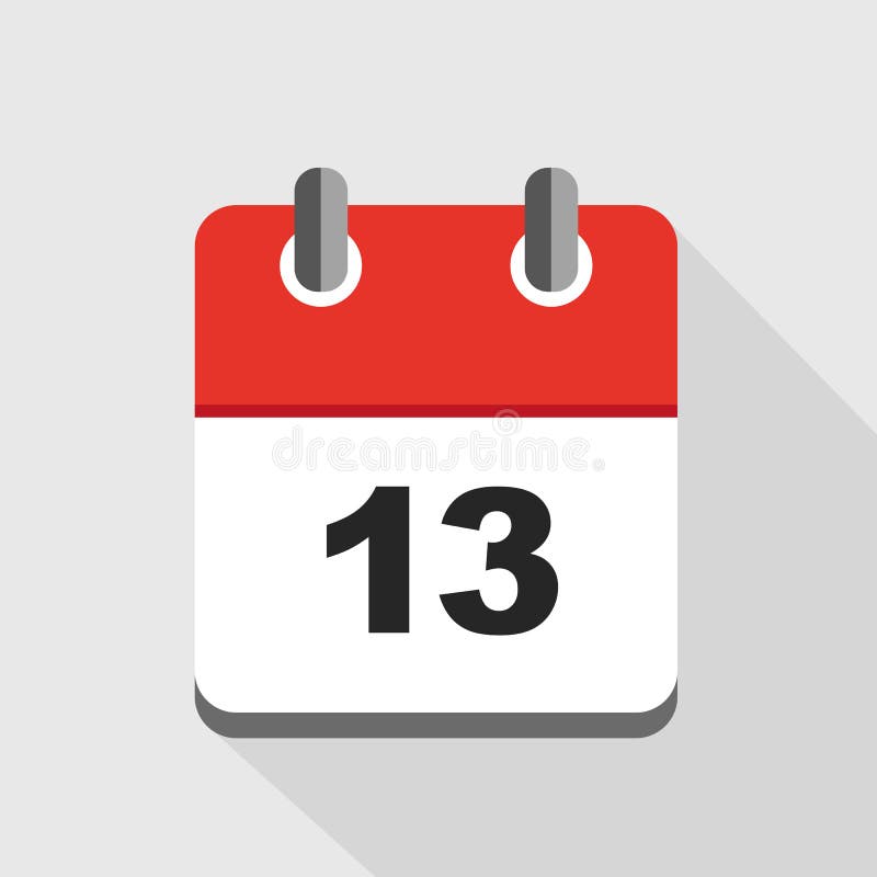 Vector Illustration of Red Calendar 13 Icon Stock Vector - Illustration ...