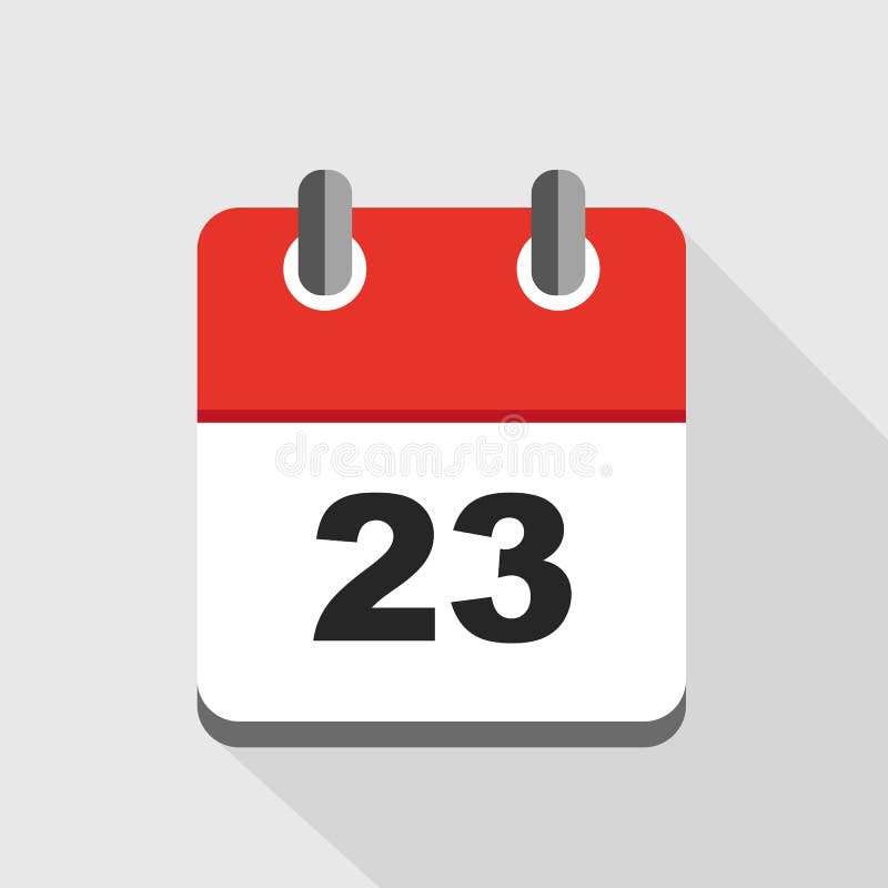 Vector Illustration of Red Calendar 23 Icon Stock Vector - Illustration ...