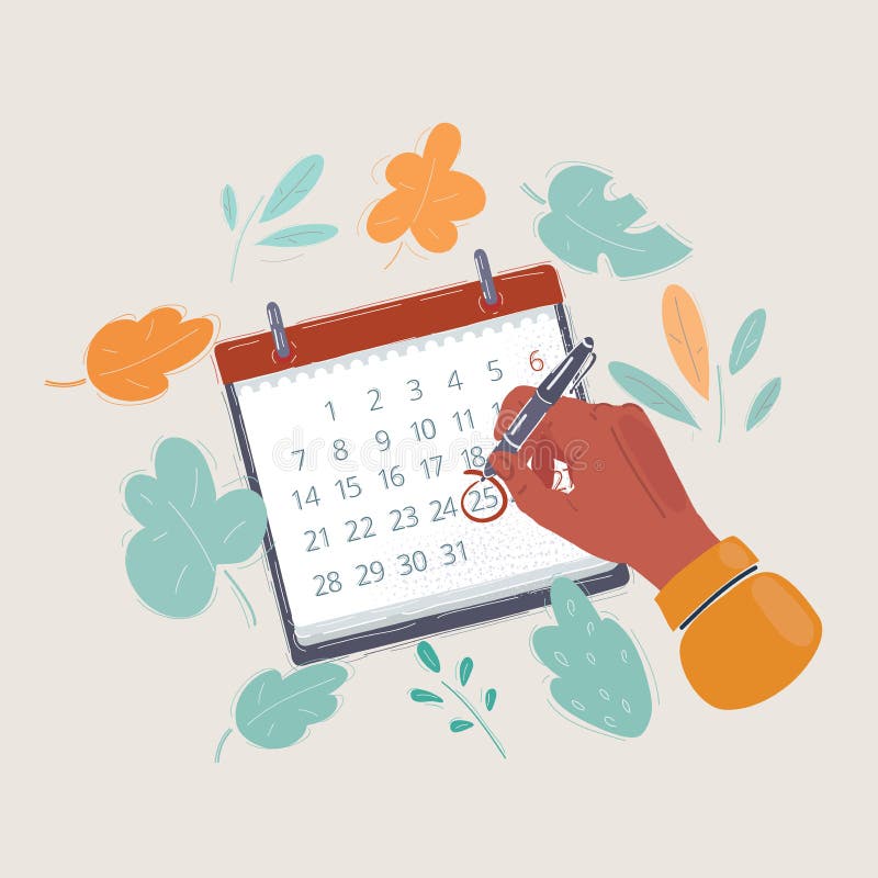 Calendar Circle Pen Red Stock Illustrations – 292 Calendar Circle Pen ...