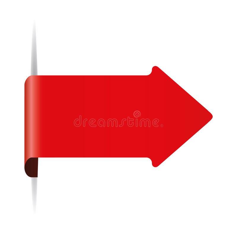 Vector Illustration of Red Colored Label Arrow Banner Stock Vector ...