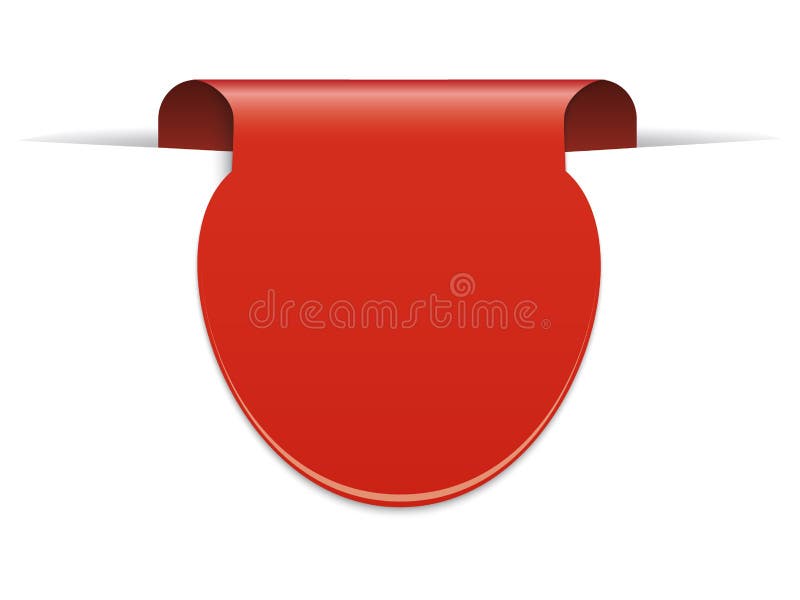 Vector Illustration of Red Colored Label Banner Stock Vector ...