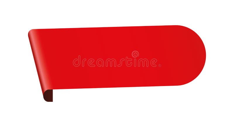 Vector Illustration of Red Colored Label Banner on White Background ...
