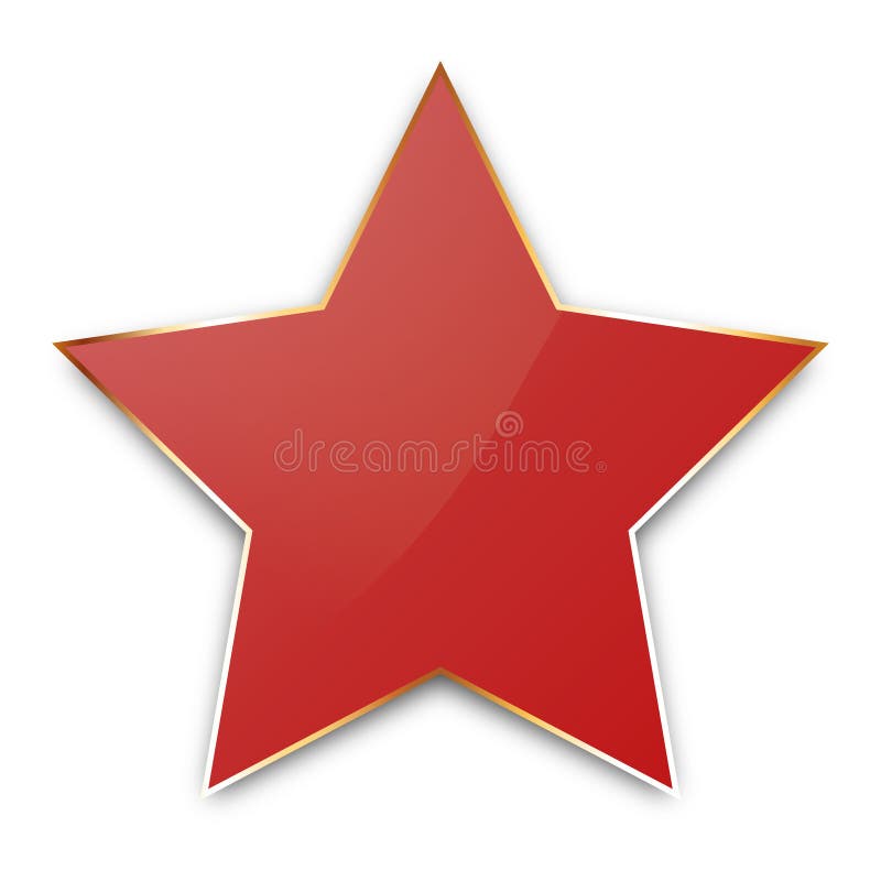Vector Illustration of Red Colored Star Shape Banner with Gold Frame ...