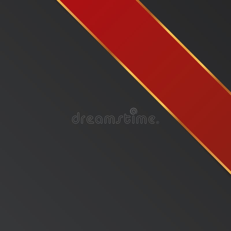 Vector Illustration of Red Corner Ribbon Banner with Gold Colored Frame ...