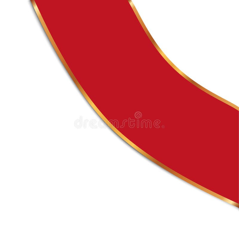 Vector Illustration of Red Corner Ribbon Banner with Gold Colored Frame ...