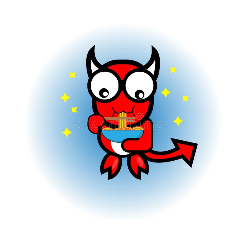 Funny Cartoon Devil With Trident. Vector Clipart. Stock Vector ...