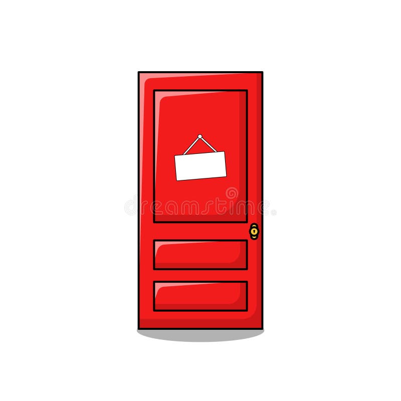 Vector Illustration of Red Door Stock Vector - Illustration of doorway ...