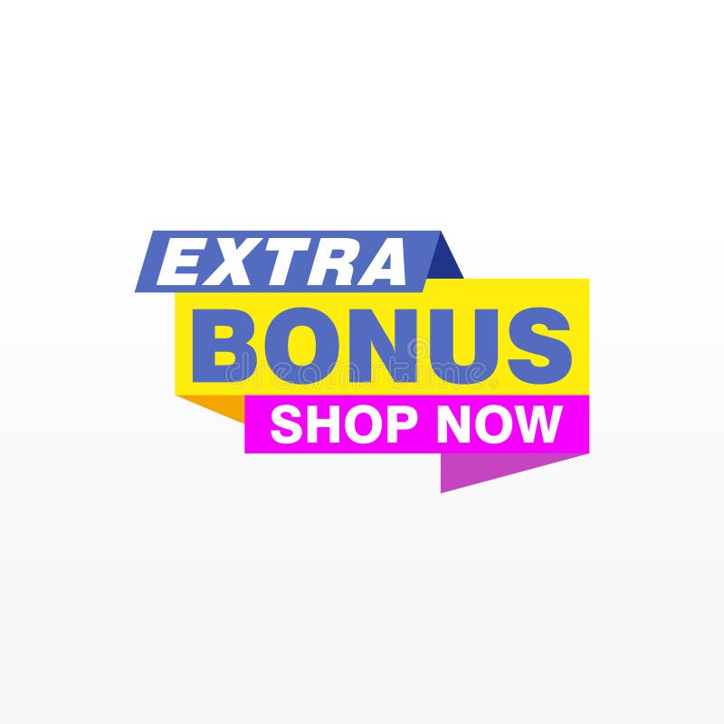 Vector Illustration Red Extra Bonus Label. Modern Web Banner Element ...