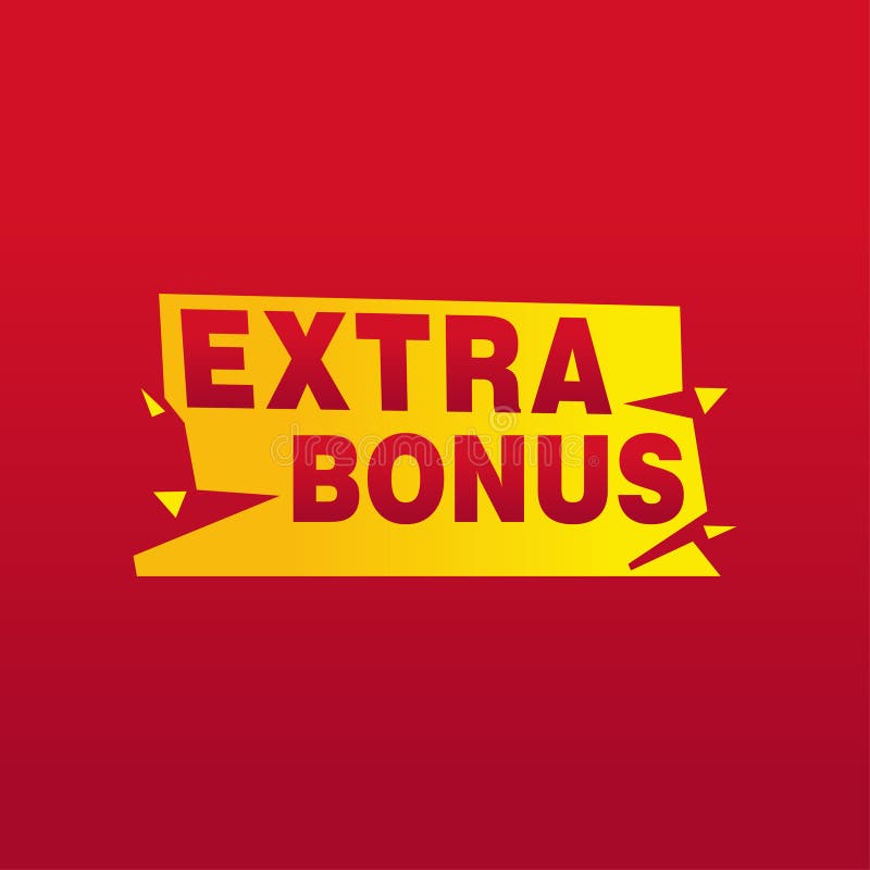 Vector Illustration Red Extra Bonus Label. Modern Web Banner Element ...