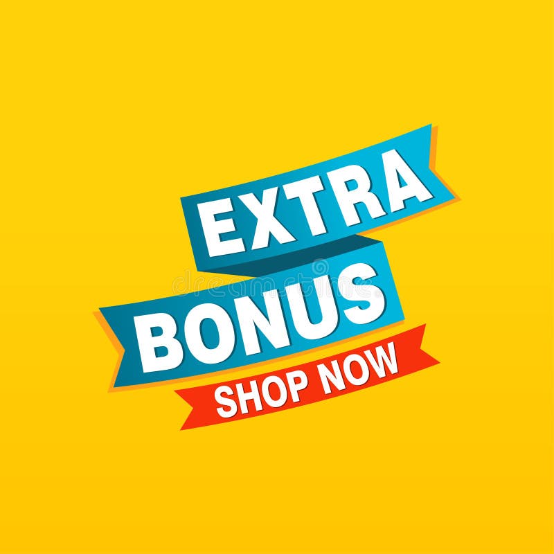 Vector Illustration Red Extra Bonus Label. Modern Web Banner Element ...
