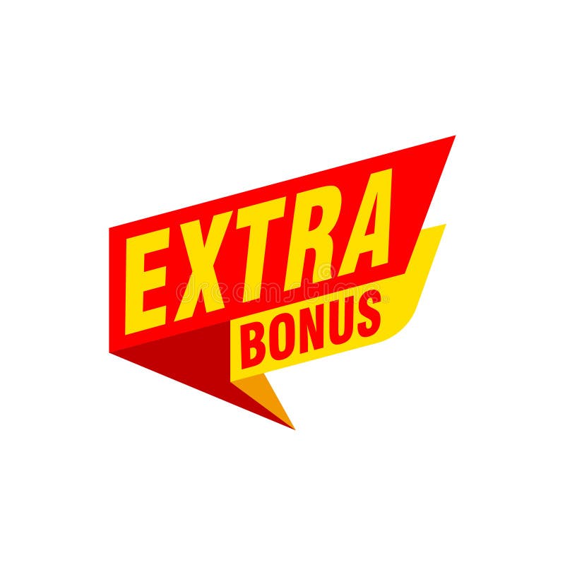 Vector Illustration Red Extra Bonus Label. Modern Web Banner Element ...