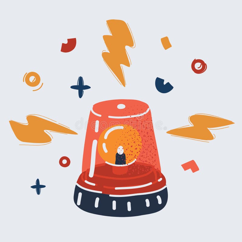 Vector Illustration of Red Flashing Emergency Light Stock Illustration ...