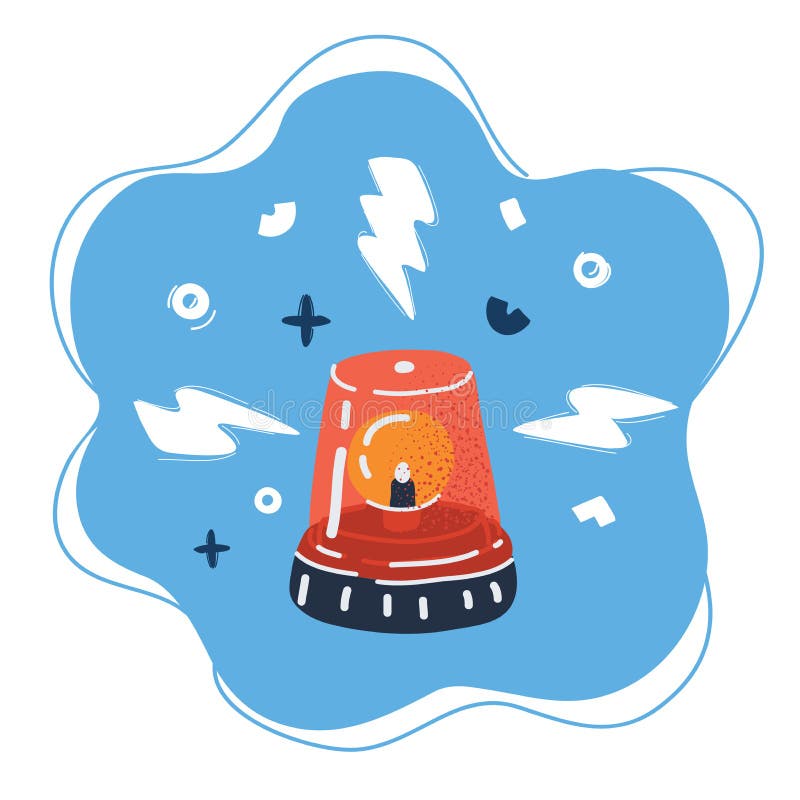 Vector Illustration of Red Flashing Light Stock Vector - Illustration ...