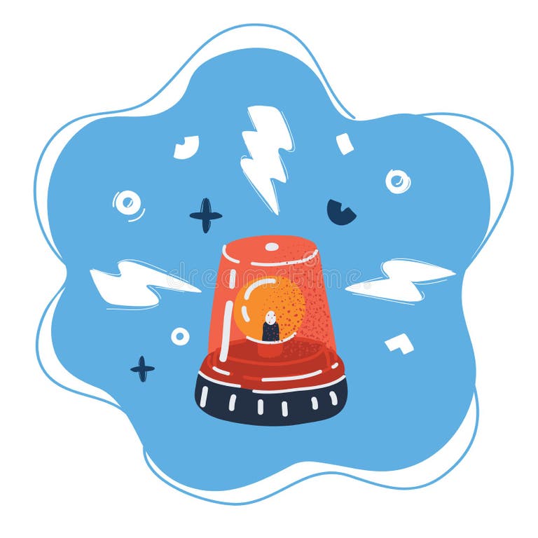 Vector Illustration of Red Flashing Light Stock Vector - Illustration ...