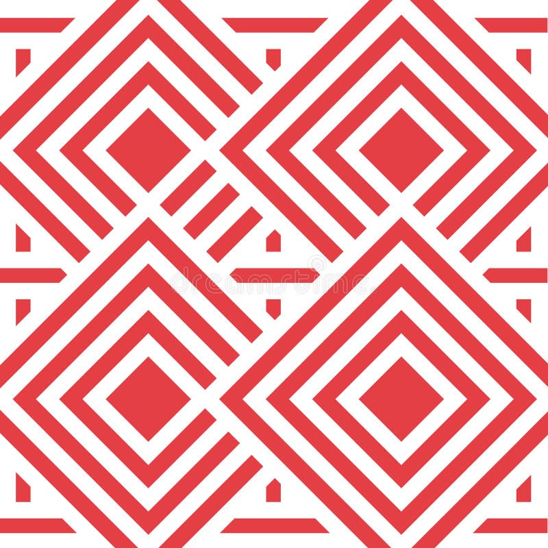 Vector Illustration Red Geometric Seamless Pattern Stock Vector ...