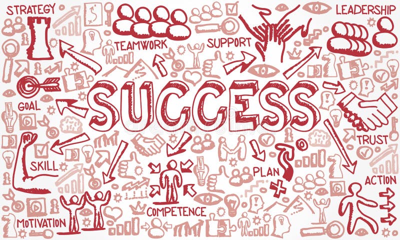 Vector Illustration of Red Icons with Success Concept Stock Vector ...