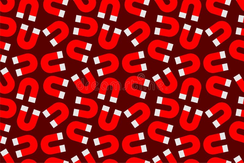 Red Magnet Repeat Seamless Pattern Doodle Cartoon Style Wallpaper ...