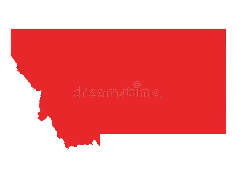 Red Map of US State of Montana Stock Vector - Illustration of kentucky ...