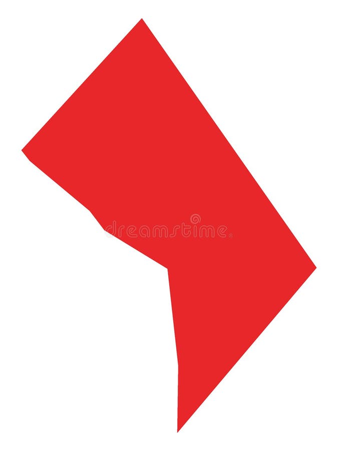 Red Map of US State of Washington DC Stock Vector - Illustration of ...