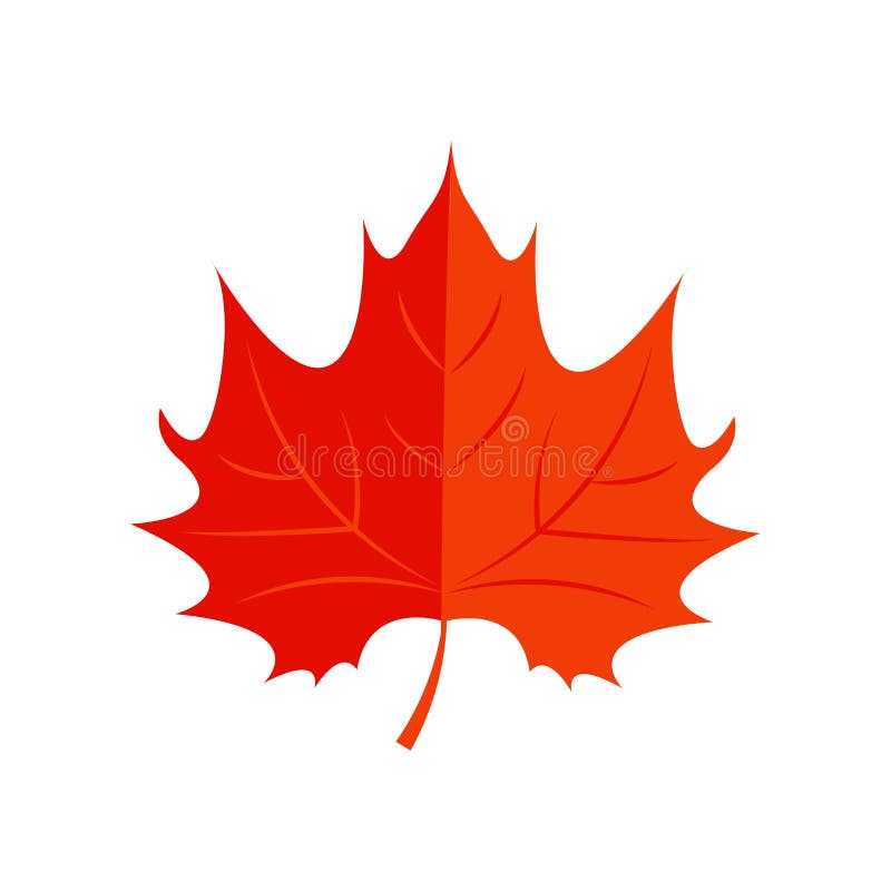 Vector Red Maple Leaf. Autumn Icon Leaf Stock Vector - Illustration of ...
