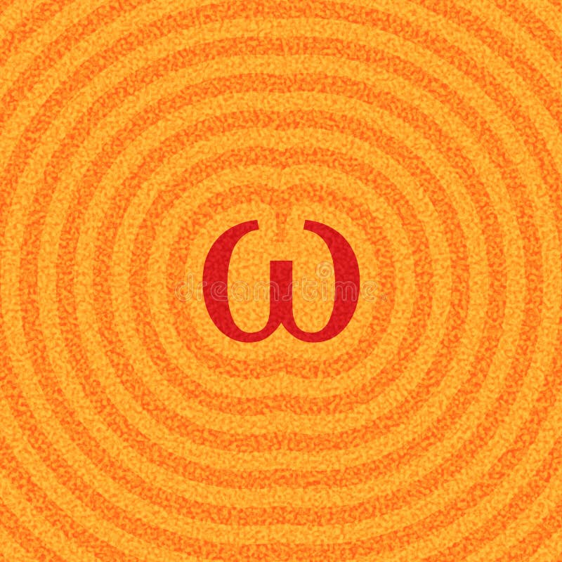 Red Omega Symbol on Orange Ripples Stock Illustration - Illustration of ...